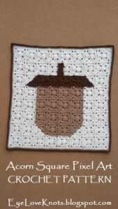 Acorn Square Pixel Art – Free Crochet Pattern
