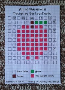 C2C Apple Washcloths - Free Crochet Pattern - EyeLoveKnots