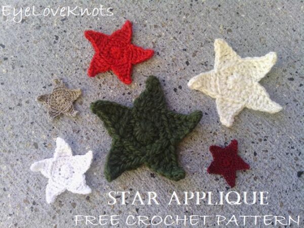 Star Applique in 6 Sizes - Free Crochet Pattern - EyeLoveKnots