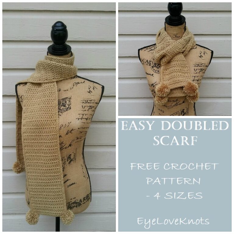 Easy Doubled Scarf - Free Crochet Pattern - EyeLoveKnots