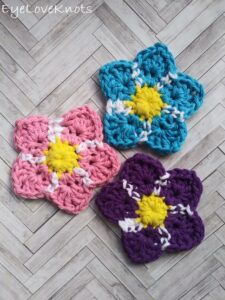 Forget Me Not Applique - Free Crochet Pattern - EyeLoveKnots
