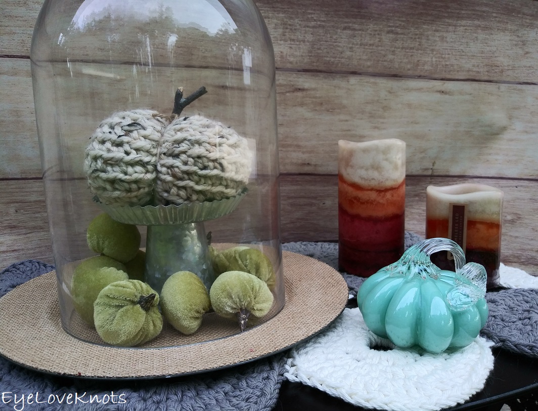 Fall Decorating: Wool & Velvet Pumpkin Cloche - EyeLoveKnots