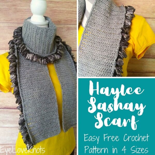 Haylee Sashay Scarf - Easy Free Crochet Pattern - EyeLoveKnots