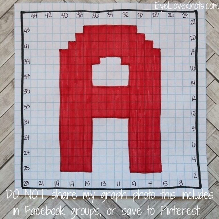 18" C2C Alphabet Square - Free Crochet Pattern - EyeLoveKnots