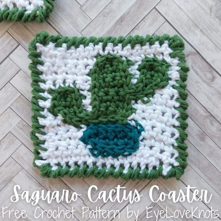 Saguaro Cactus Coaster - Free Crochet Pattern - EyeLoveKnots