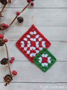 C2C Santa Coaster - Free Crochet Pattern | Christmas Coaster Crochet ...
