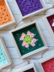 Gia Shadow Box - Free Crochet Pattern | Easy Granny Square Wall Hanging ...