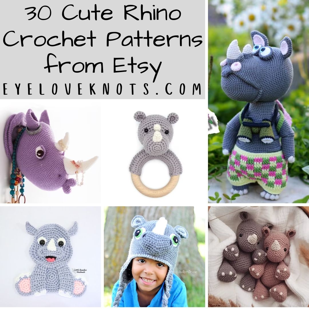 30 Cute Rhino Crochet Patterns from Etsy - EyeLoveKnots