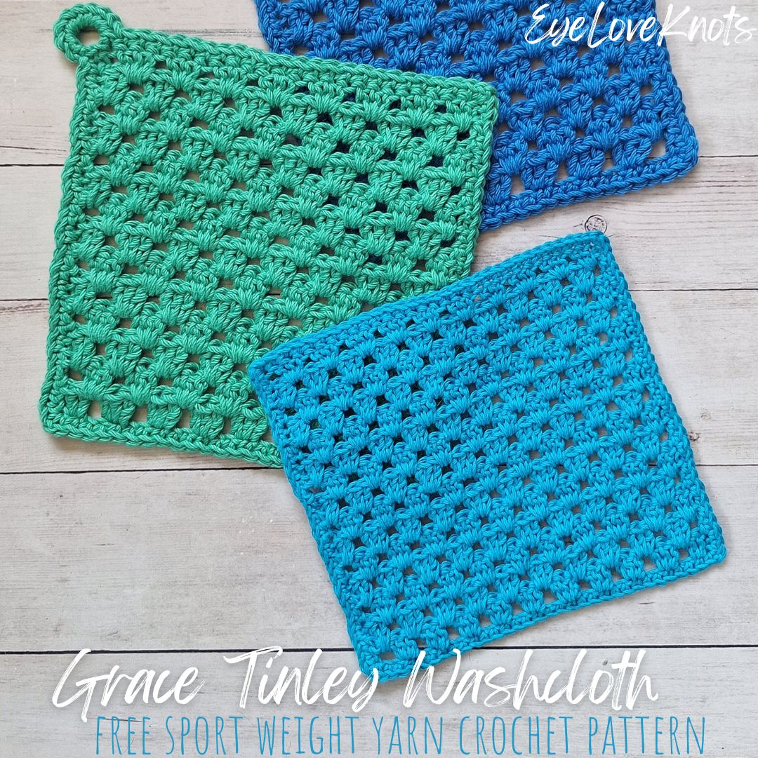 Granny Stitch Washcloth Free Crochet Pattern using Sport Weight Yarn ...