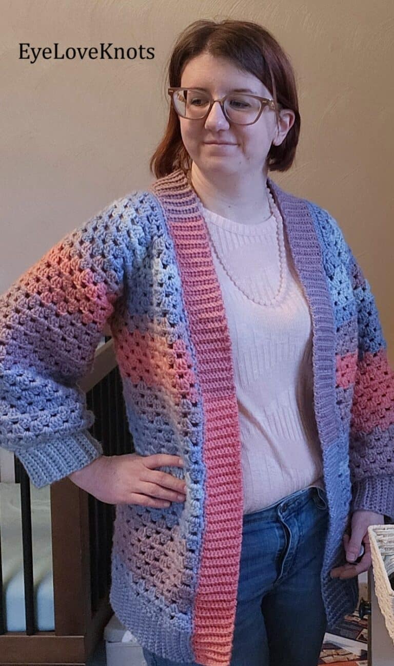 Granny Pop Cardigan - Crochet Pattern Review - EyeLoveKnots