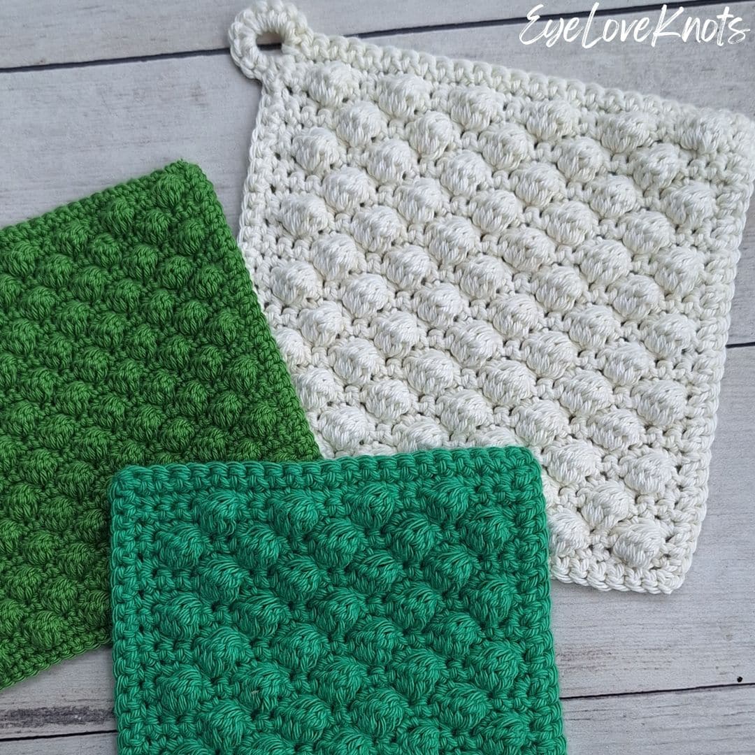 Bobble Stitch Crochet Washcloth Free Pattern | Bobble Stitch Dishcloth ...
